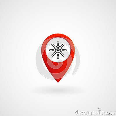 Red Location Icon For Port, Vector | CartoonDealer.com #110072212