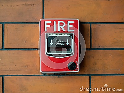 Red Manual Pull Fire Alarm Safety System. Pull Station Or Call Point ...
