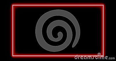 Red Neon Border Using Abstract Glowing Light Makes Frame - 4k Stock ...