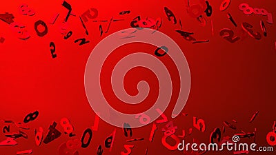 Red Numbers on Red Background Stock Footage - Video of blank, math ...