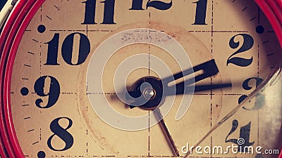 Old Broken Rusty Clock. the Hands of the Clock are Moving Fast. Close ...