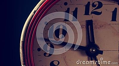 Old Broken Rusty Clock. the Hands of the Clock are Moving Fast. Close ...