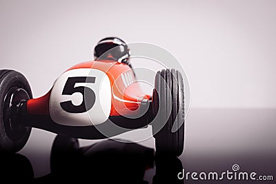 Red Old Racing Car With Number Five Painted On It Stock Photography ...