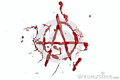 Red Paint Painted Anarchy Sign Stock Photo - Image: 34186500