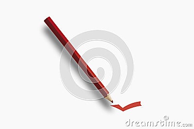 Red Pencil With Check Mark Stock Photography | CartoonDealer.com #50492852