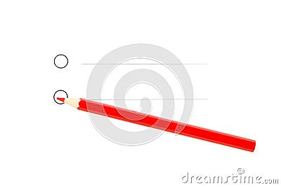 Red Pencil With Two Unticked Round Checkboxes Royalty-Free Stock ...