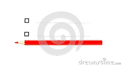 Red Pencil Under Two Unticked Checkboxes Royalty-Free Stock Photography ...