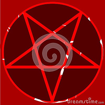 Red Pentacle On Coloful Background Stock Vector - Image: 67785419