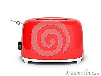 Red Retro Toaster Side View Isolated On White Background 3d Royalty ...