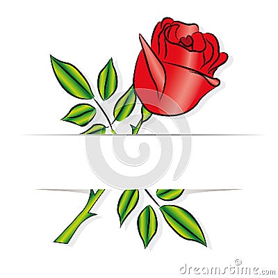 Red Rose Cartoon Vector | CartoonDealer.com #23377691
