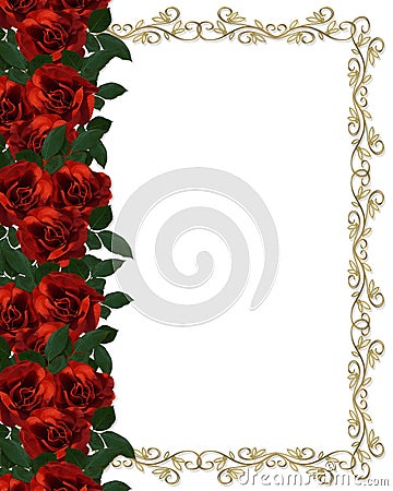 Red Roses Border Wedding Invitation Royalty-Free Illustration ...