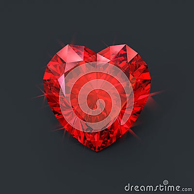 Ruby Heart Red Jewel Isolated Stock Illustration - Image: 54488957