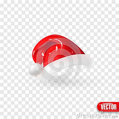Red Santa Claus Hats. Vector Render 3d Realistic Illustration ...