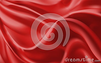 Red Satin Isolated On White Background. Flutters In The Wind. Mesh Tool ...