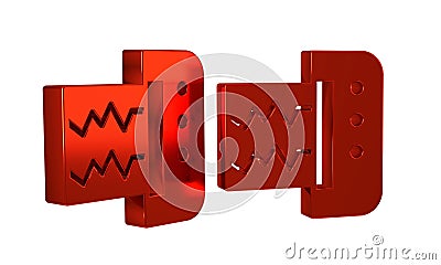 Red Seismograph Icon Isolated On Transparent Background. Earthquake ...