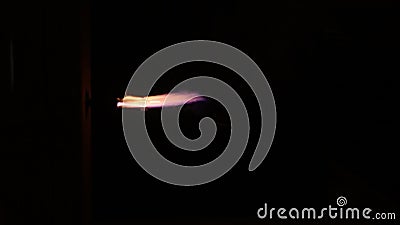 Red Shooting Flame with Sparks and Small Explosions on a Solid Black ...