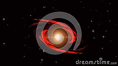 Red Spiral Galaxy Loop with Twinkle Stars - 4K Rotating Spiral Galaxy ...