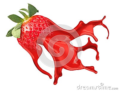 Red Strawberry With Paint Splash Royalty-Free Stock Photography ...