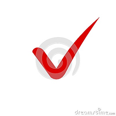 Red Tick Or Checkmark Icon. Check Mark Icon In Flat Style On Isolated ...