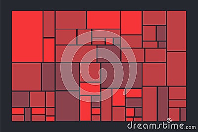 Heat Map Chart. Treemap Graph Template Or Pattern. Vector Illustration ...