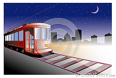 Red Trolley Cartoon Vector | CartoonDealer.com #318751