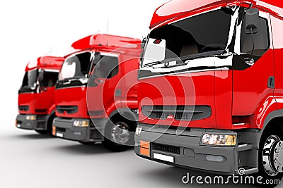 Three Red Transport Trucks Royalty-Free Stock Image | CartoonDealer.com ...