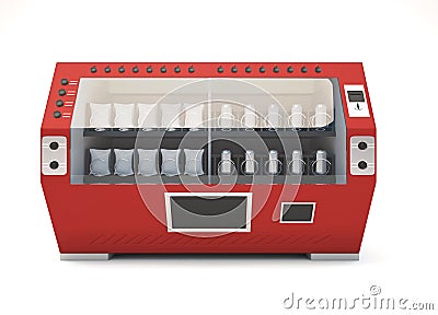 Red Vending Machine Front View Isolated On White Background. Royalty ...