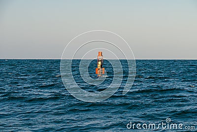 Red Warning Light Floating In Ocean Stock Photo | CartoonDealer.com ...