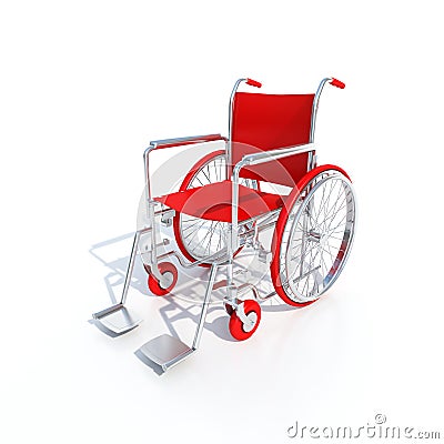 Red Wheelchair Stock Image - Image: 3446031