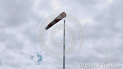 Red and white windsock. stock video. Video of breeze - 72698745
