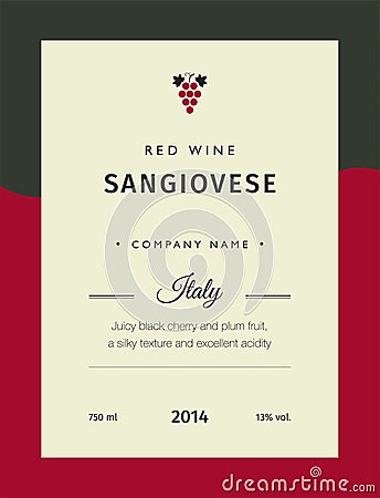 Red Wine Labels. Vector Premium Template Set. Clean And Modern Design ...