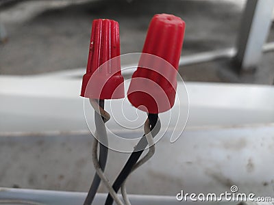 Red Wire Nuts, Wire Connectors Or Cone Connectors On White Background ...