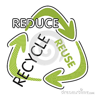 Reduce, Reuse, Recycle - Environment Saving Slogan Vector Illustration ...