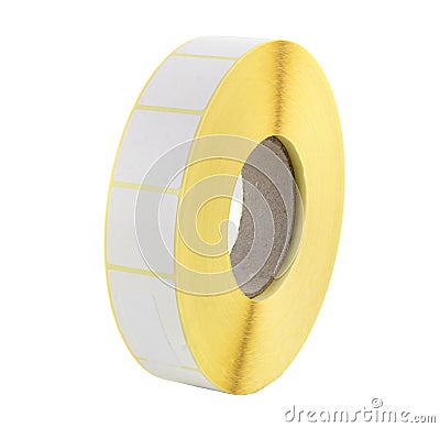 Reel With White Stickers Labels Isolated On The White Background ...