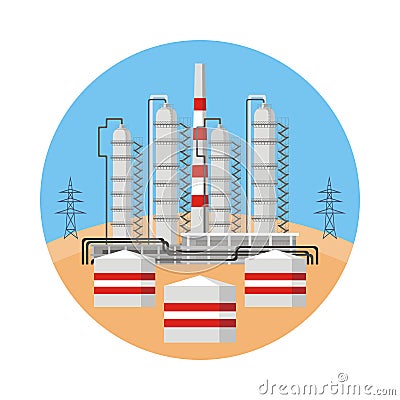 Refinery And Tanks Vector Illustration | CartoonDealer.com #87570706
