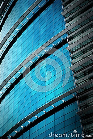 Reflection office building glass wall - Stock Image - Everypixel