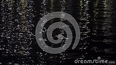 Reflection in the River of Night City Lights Stock Footage - Video of ...