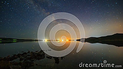 Reflection of Stars in Water. Timelapse 4k Stock Footage - Video of ...