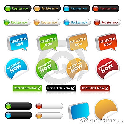 Register Now Buttons Royalty Free Stock Photography - Image: 20977677