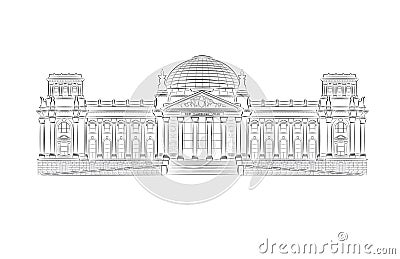 Reichstag Building Cartoon Vector | CartoonDealer.com #35177257