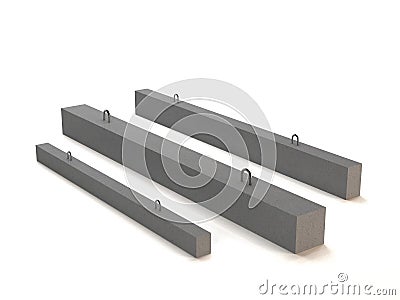 Reinforced Concrete Beam For Construction Isolated On White Background ...