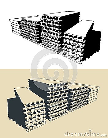 Reinforced Concrete Floor Slabs Illustrations Cartoon Vector ...