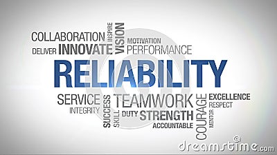 Reliability, Animated Typography Stock Footage - Video of loop ...