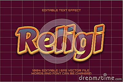 Religi Text Effect. Cartoon Vector | CartoonDealer.com #244636527