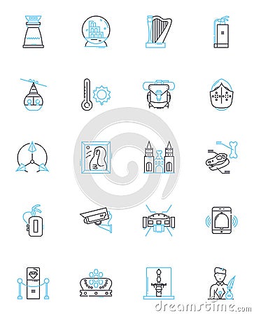 Religious Ceremonies Linear Icons Set. Baptism, Confirmation, Communion ...