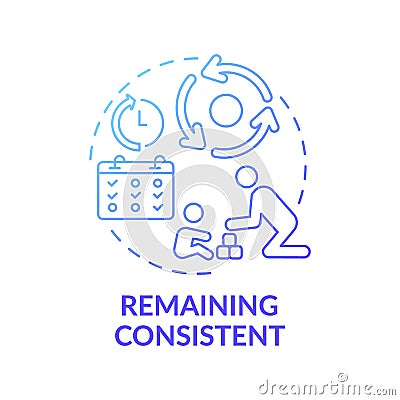 Remaining Consistent Blue Gradient Concept Icon Cartoon Vector ...