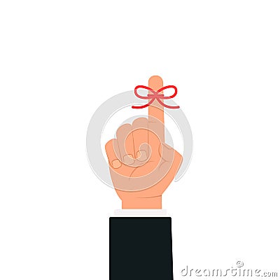 Remember Finger With String Icon. Clipart Image Cartoon Vector ...