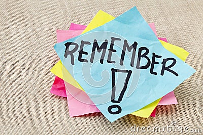 Remember On Sticky Note Royalty Free Stock Photography - Image: 20797667
