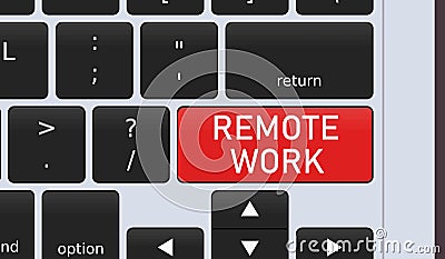 Remote Work Button On Keyboard Royalty-Free Illustration ...