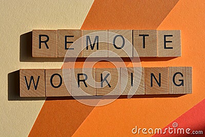 Remote Working, Word In 3D Wooden Alphabet Letters Isolated On ...